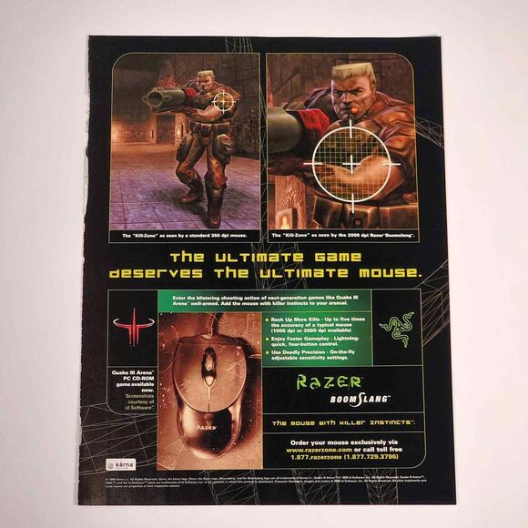Razer | Wall Decor | Razer Boomslang Quake Iii Arena Kill Zone Vintage ...
